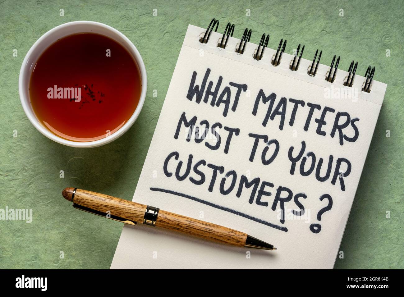What matters most to your customers? Handwriting in a spiral notebook ...
