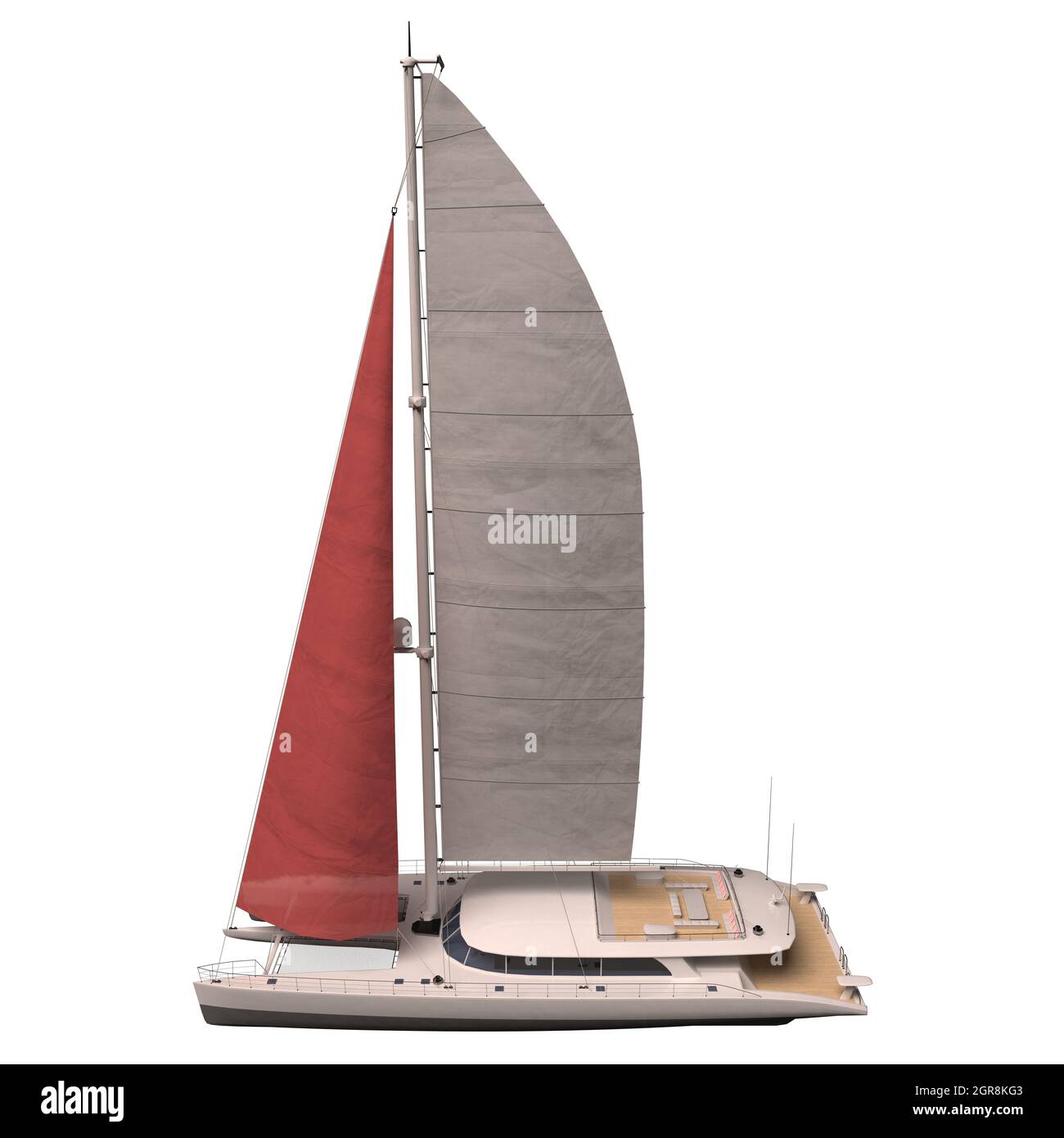 3D illustration catamaran isolated on white background Stock Photo - Alamy