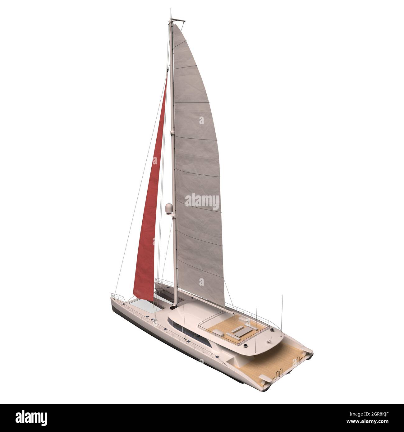 3D illustration catamaran isolated on white background Stock Photo - Alamy
