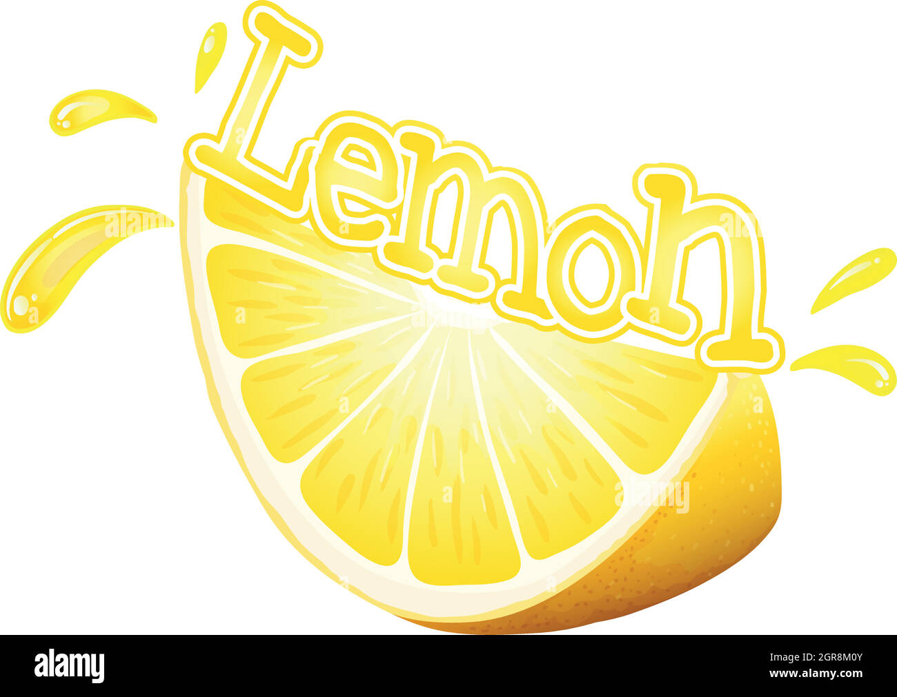 Font design for word lemon with fresh slice of lemon Stock Vector Image ...