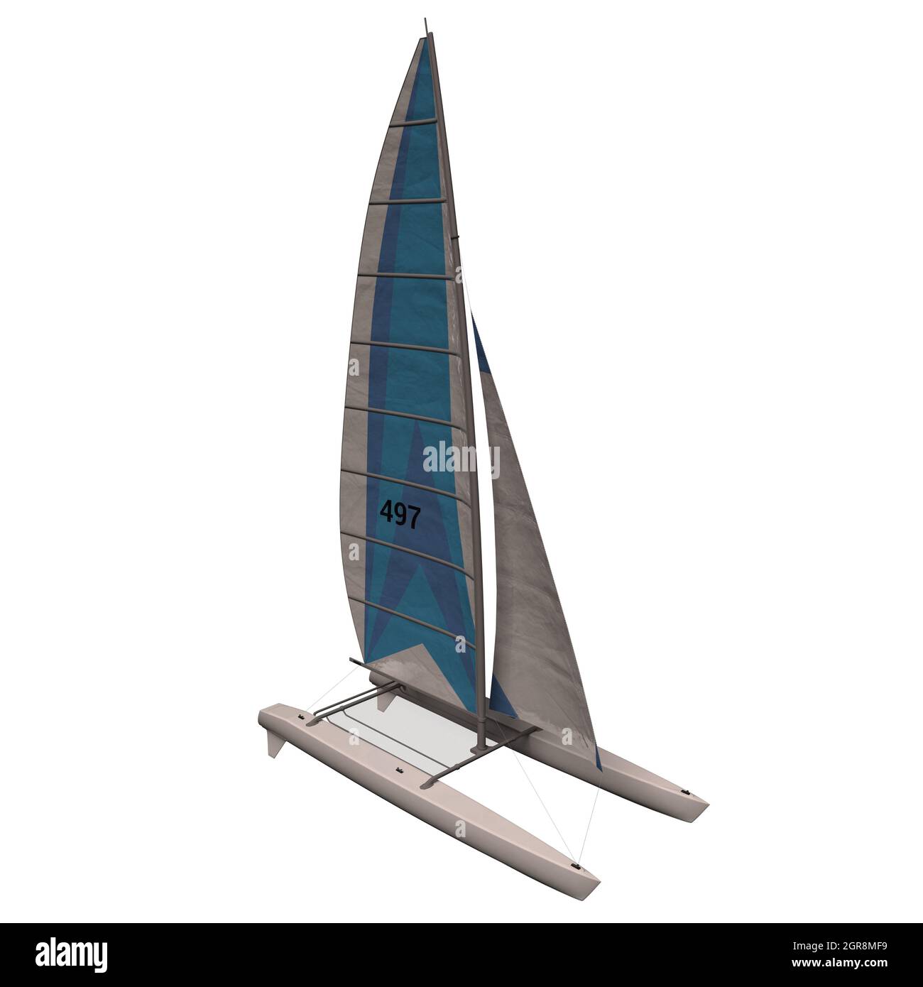 3D illustration catamaran isolated on white background Stock Photo - Alamy