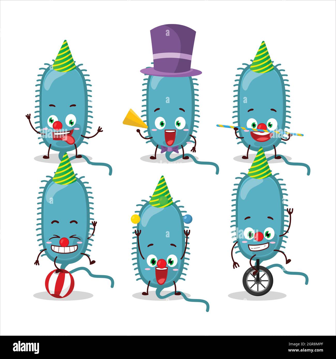Cartoon character of minacovirus with various circus shows. Vector ...