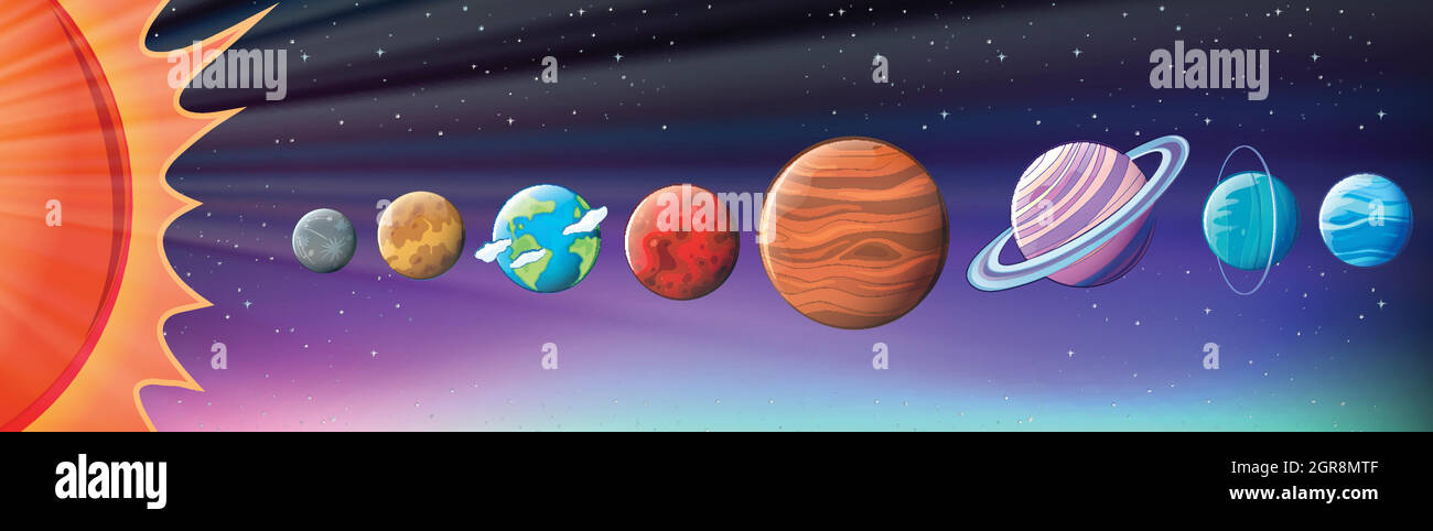 Planets in solar system Stock Vector Image & Art - Alamy