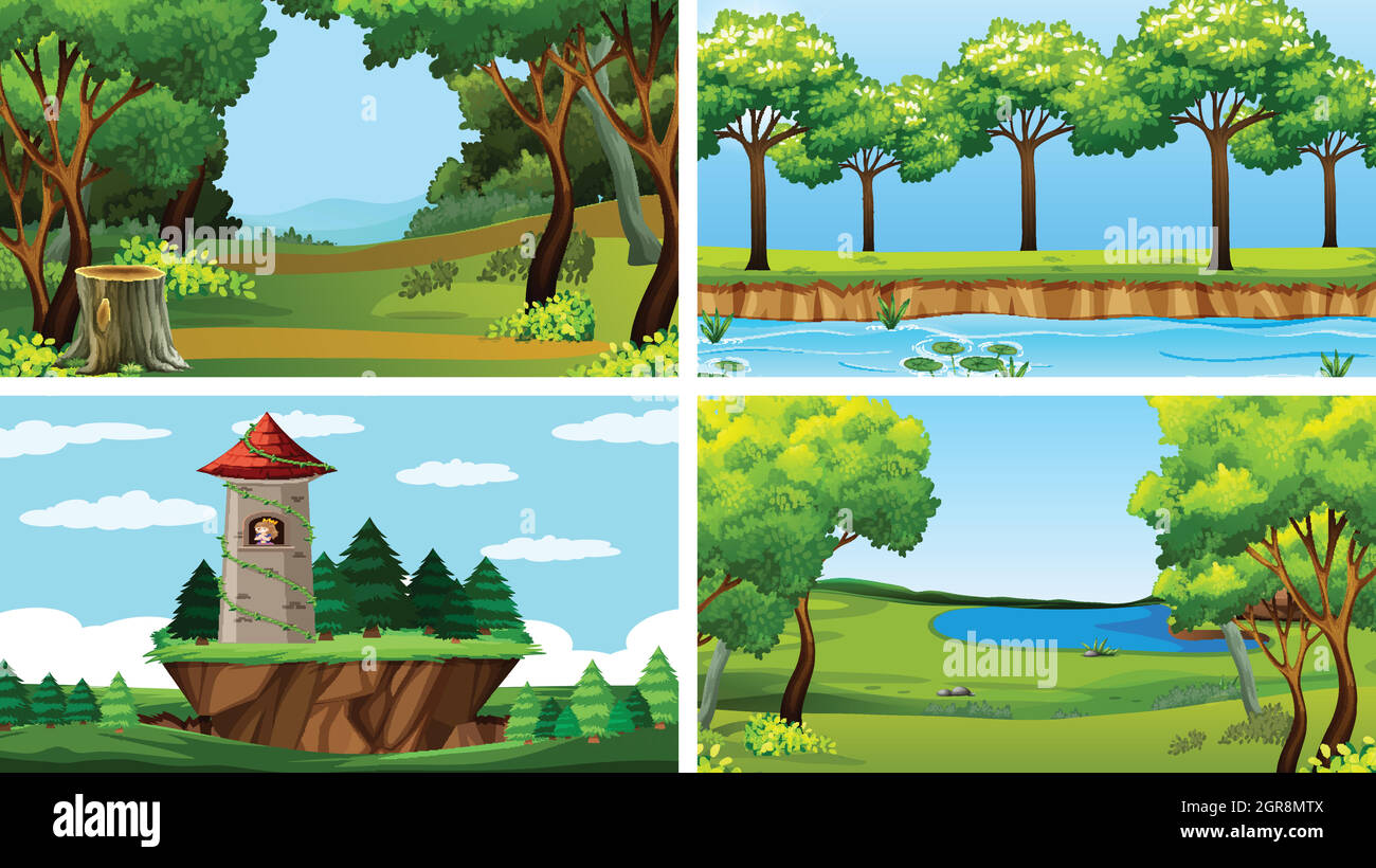 Set of scenes in nature setting Stock Vector Image & Art - Alamy