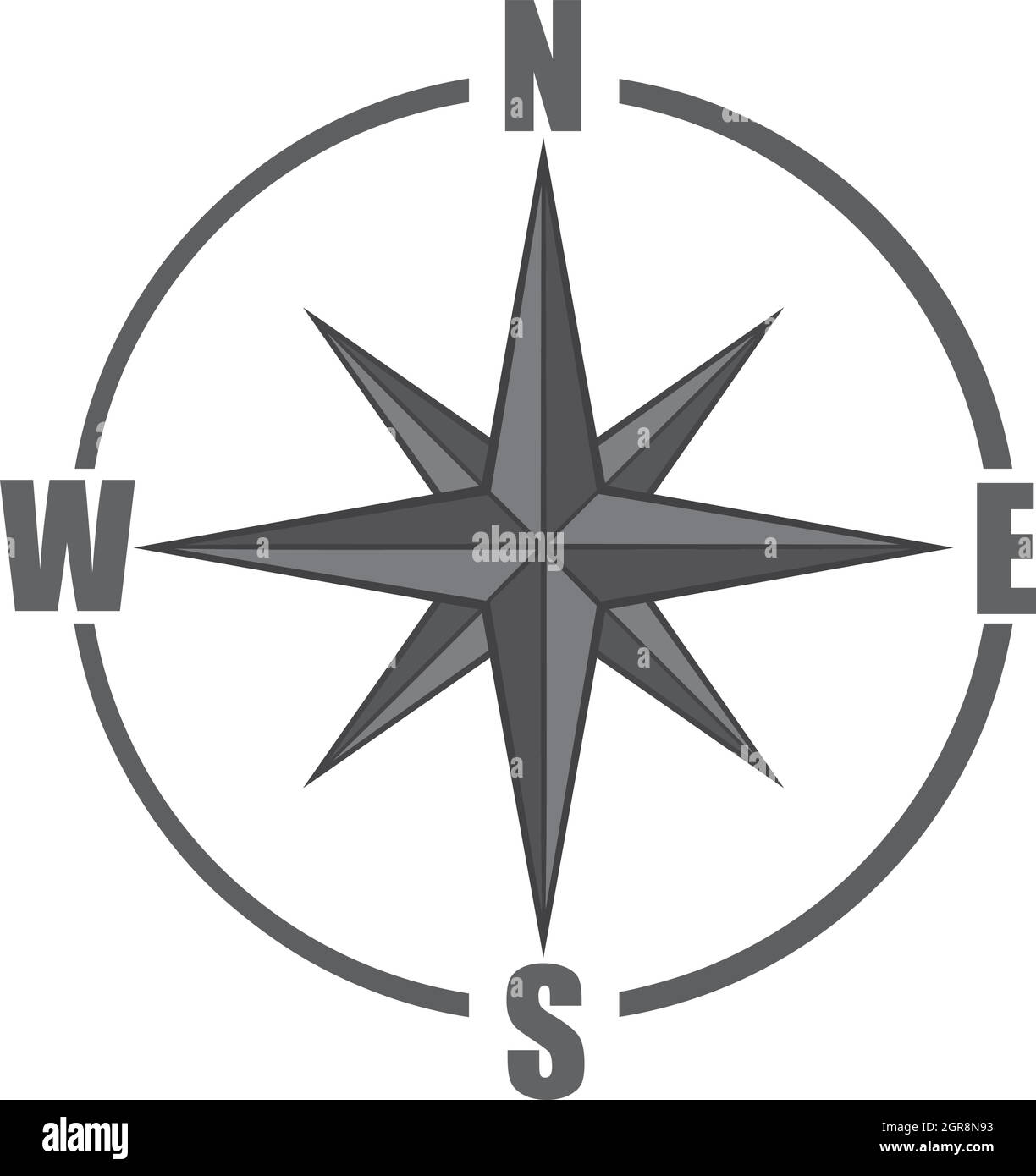 Sign of compass icon, black monochrome style Stock Vector Image & Art ...