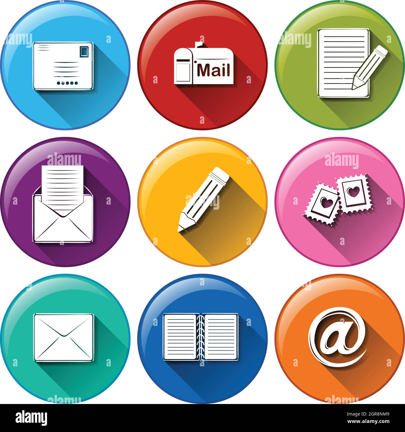 Icons with the different mailing tools Stock Vector Image & Art - Alamy
