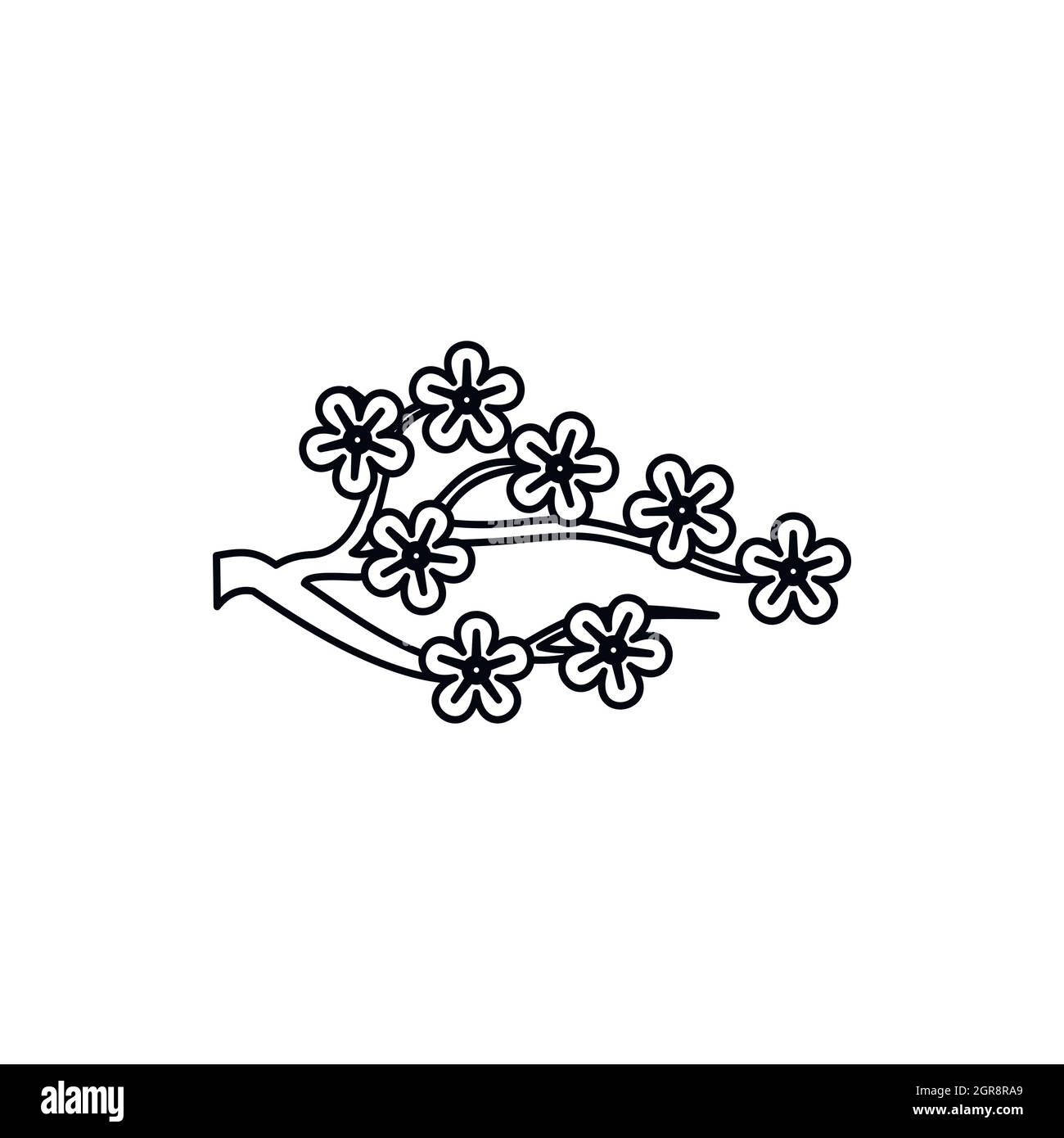 Cherry Blossom Branch Drawing Outline