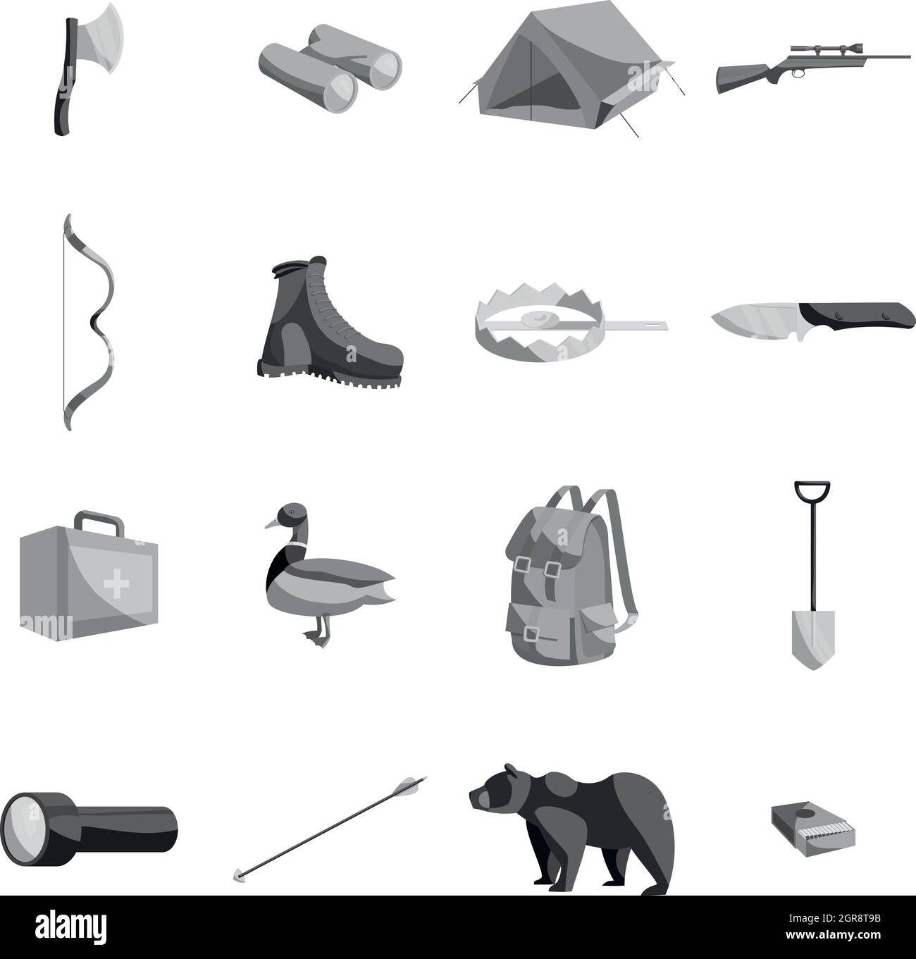 Hunting icons set black Stock Vector Images - Alamy