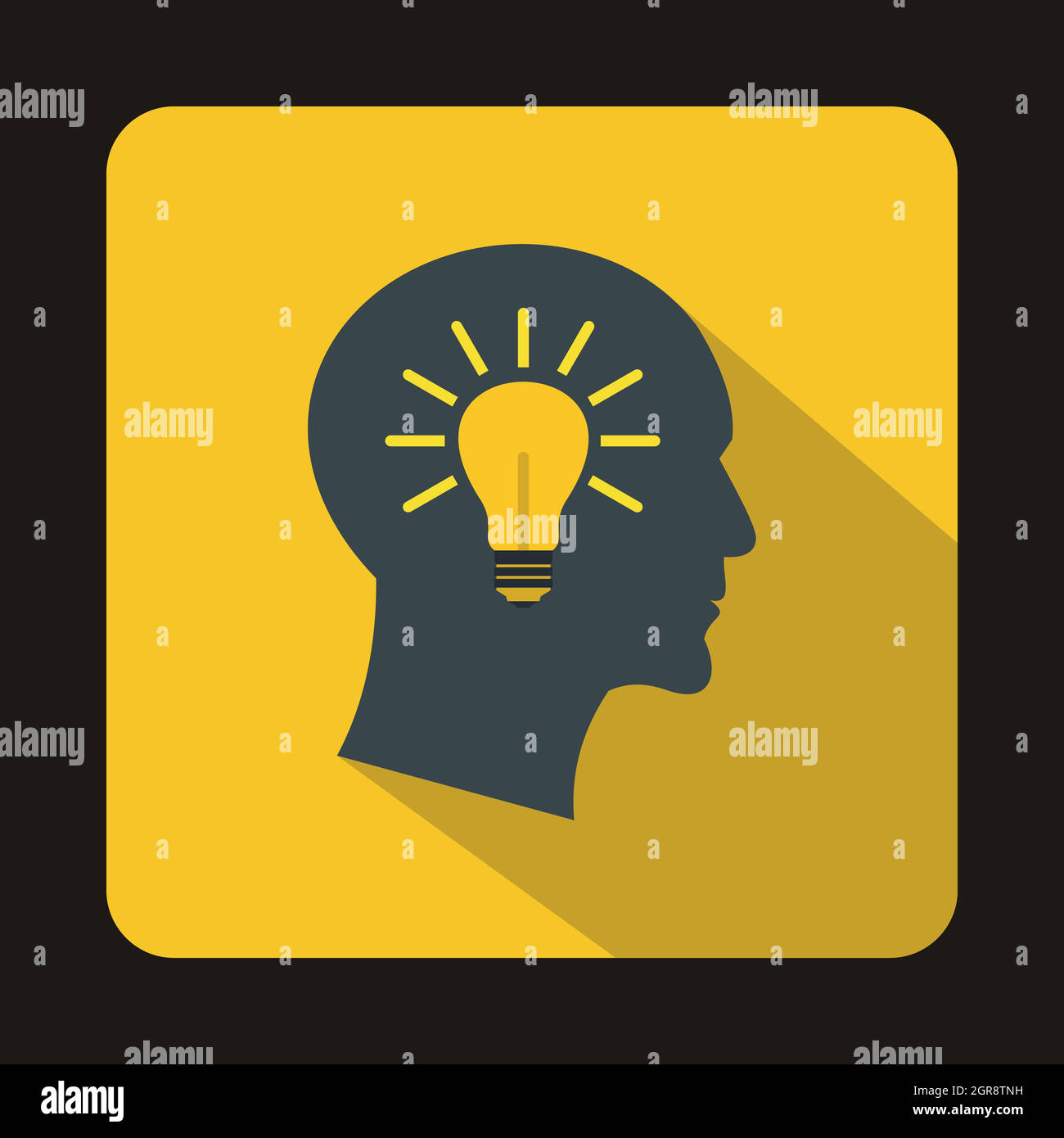 Head light bulb idea icon, flat style Stock Vector Image & Art - Alamy
