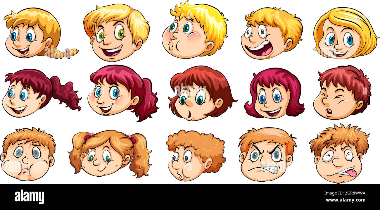 Group of human heads Stock Vector Image & Art - Alamy