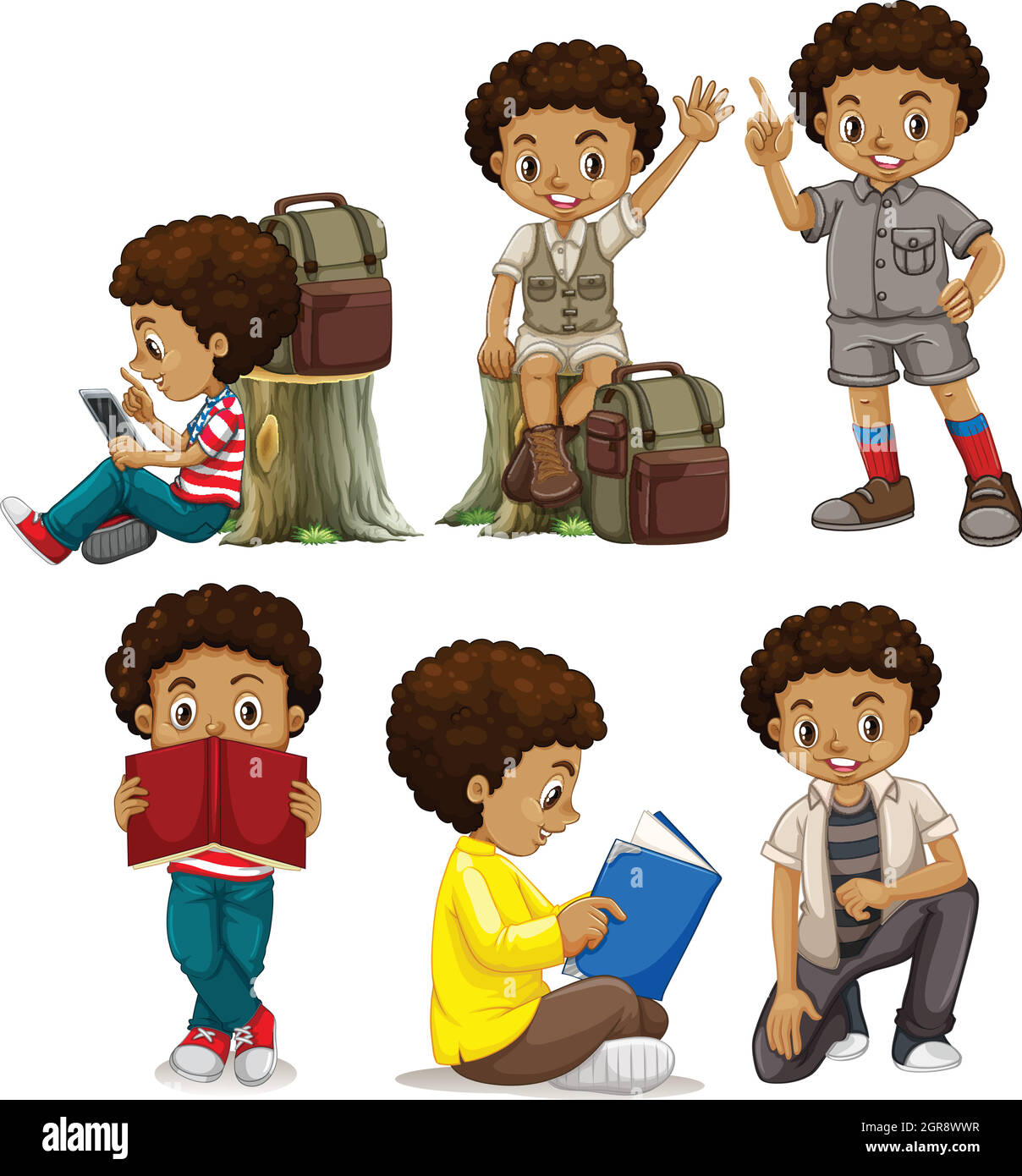 A set of African boy characters Stock Vector Image & Art - Alamy