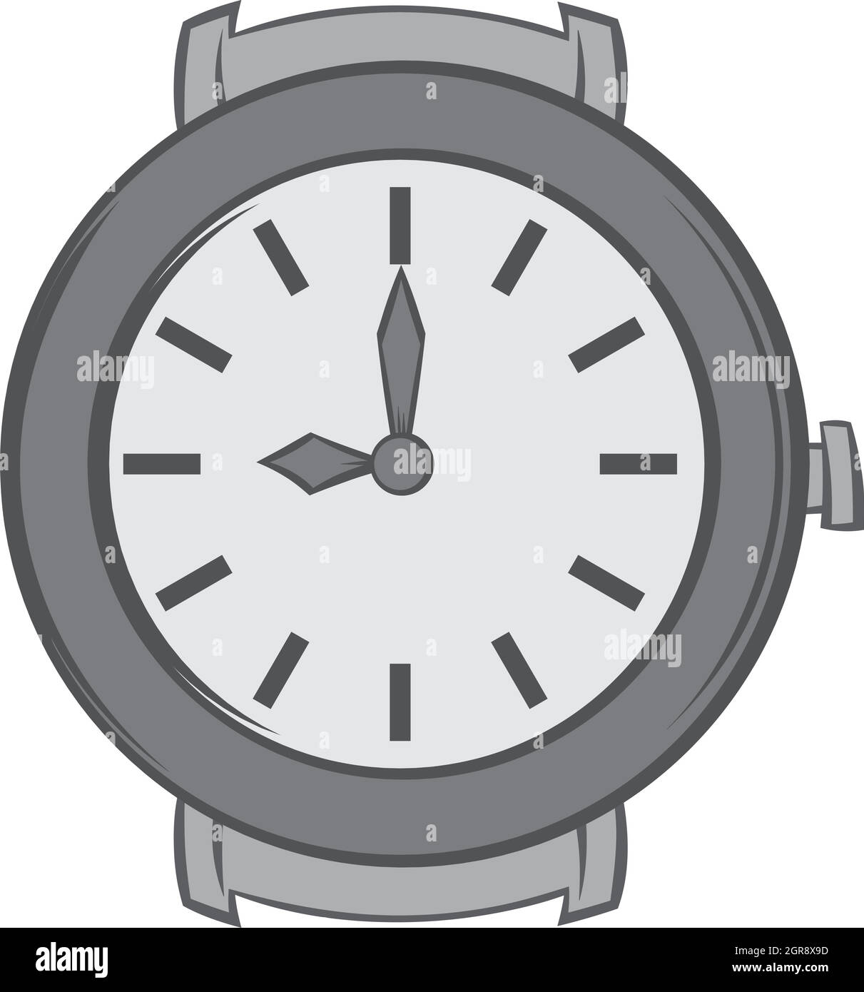 Round wrist watch icon, black monochrome style Stock Vector Image & Art ...