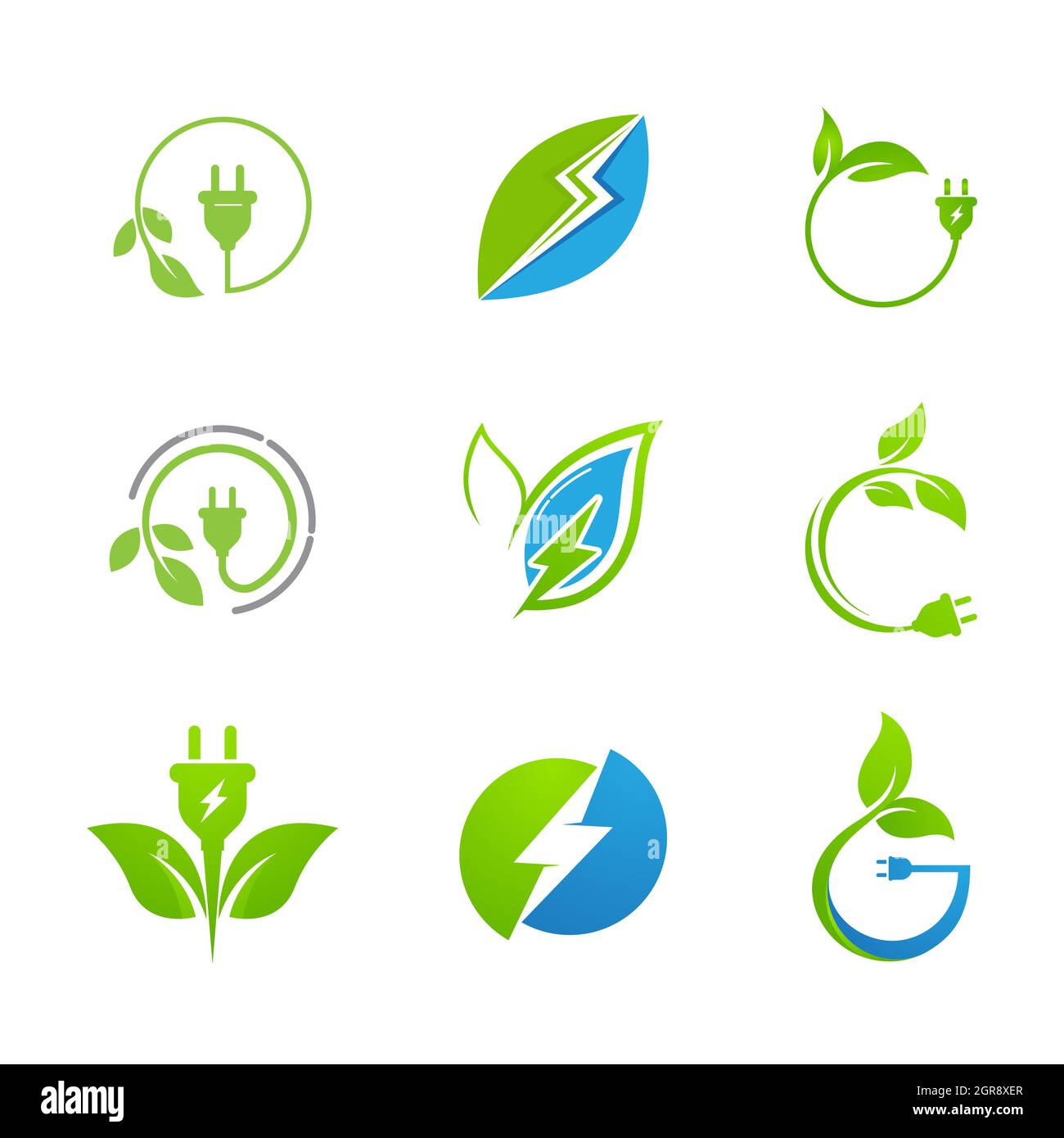 Eco power Vector icon design illustration Template Stock Photo - Alamy