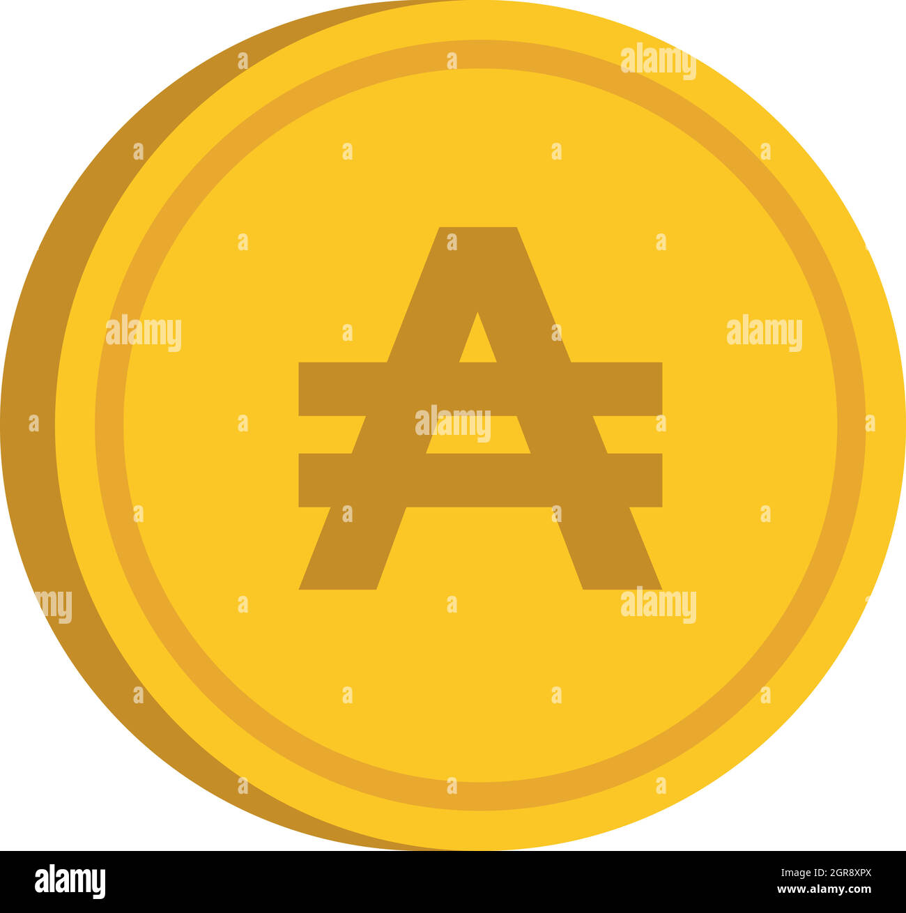 Gold coin with austral sign icon, flat style Stock Vector Image & Art ...