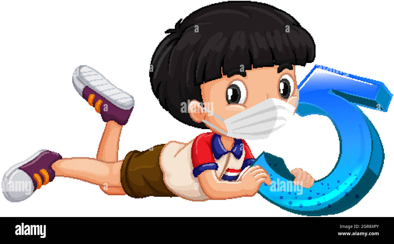 Kindergarten children wearing mask Stock Vector Images - Alamy