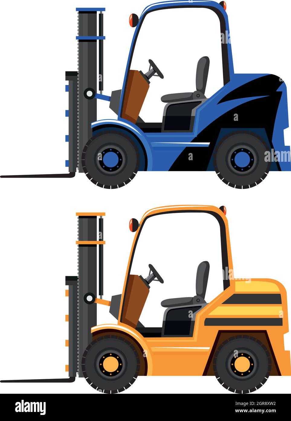 Forklifts in two different colors Stock Vector Image & Art - Alamy