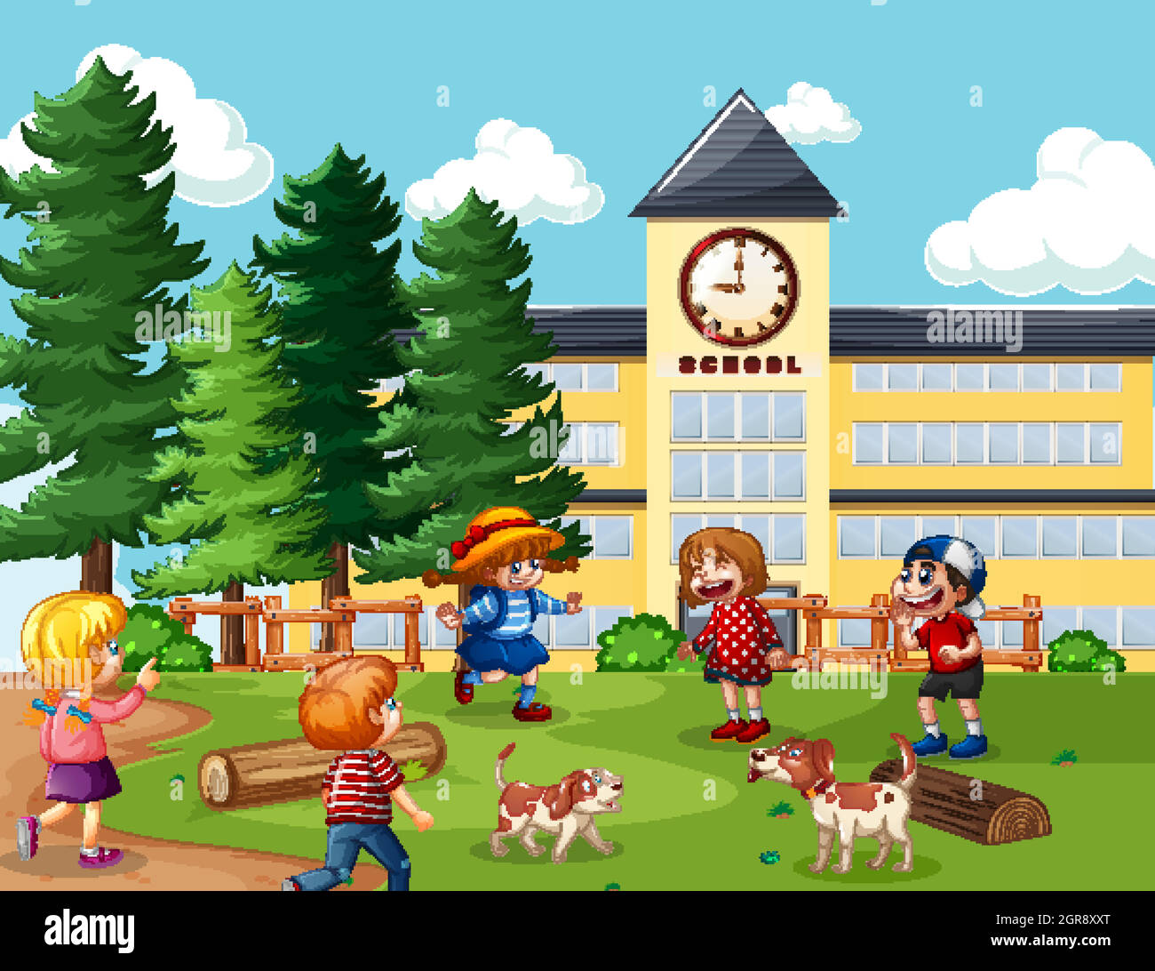 Children in the school scene Stock Vector Image & Art - Alamy