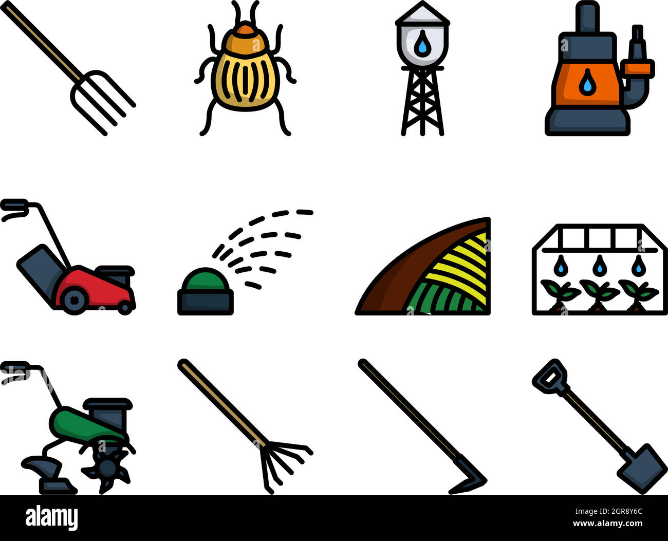 Garden Icon Set Stock Vector Image & Art - Alamy