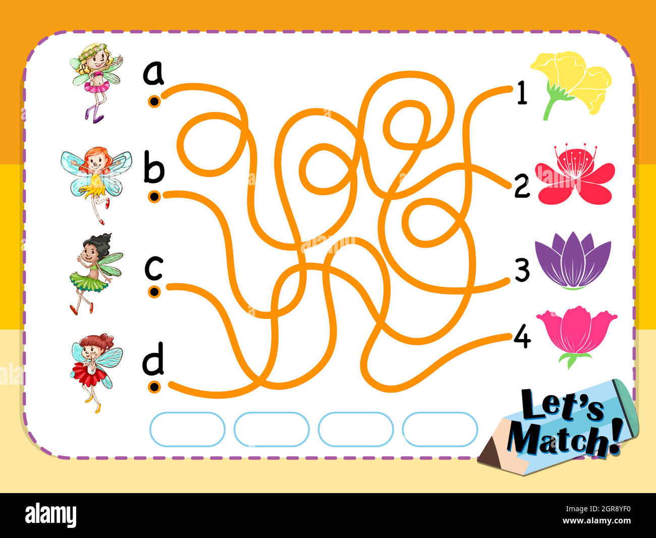 Game template for matching flower and fairies Stock Vector Image & Art ...