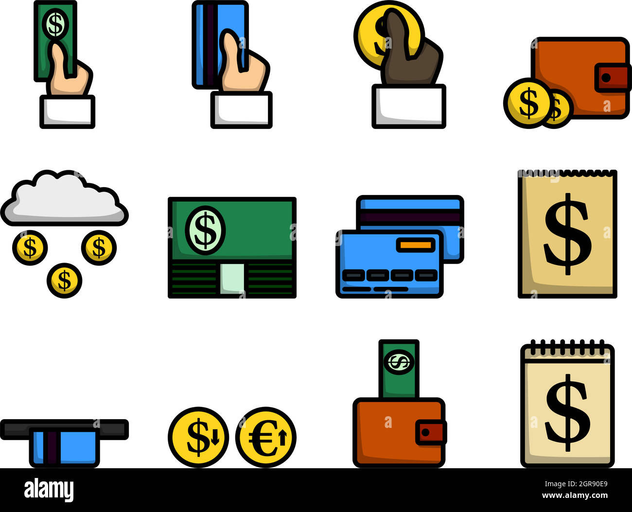 Money Icon Set Stock Vector Image & Art - Alamy