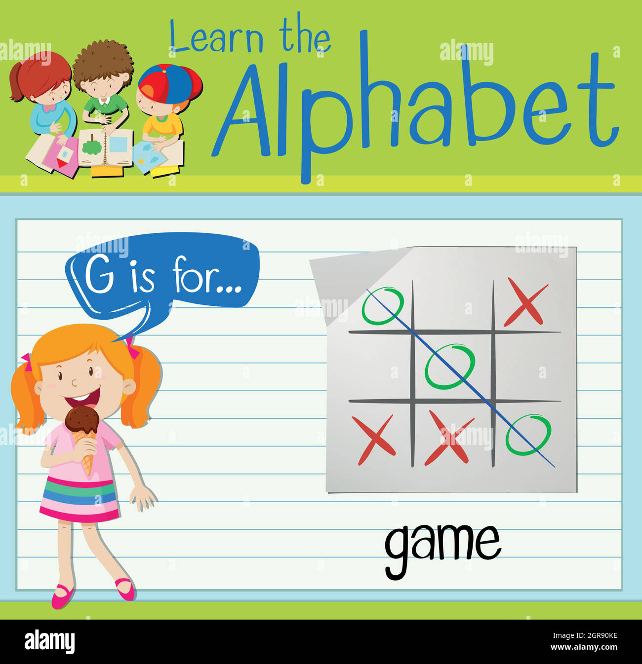 Flashcard letter G is for game Stock Vector Image & Art - Alamy