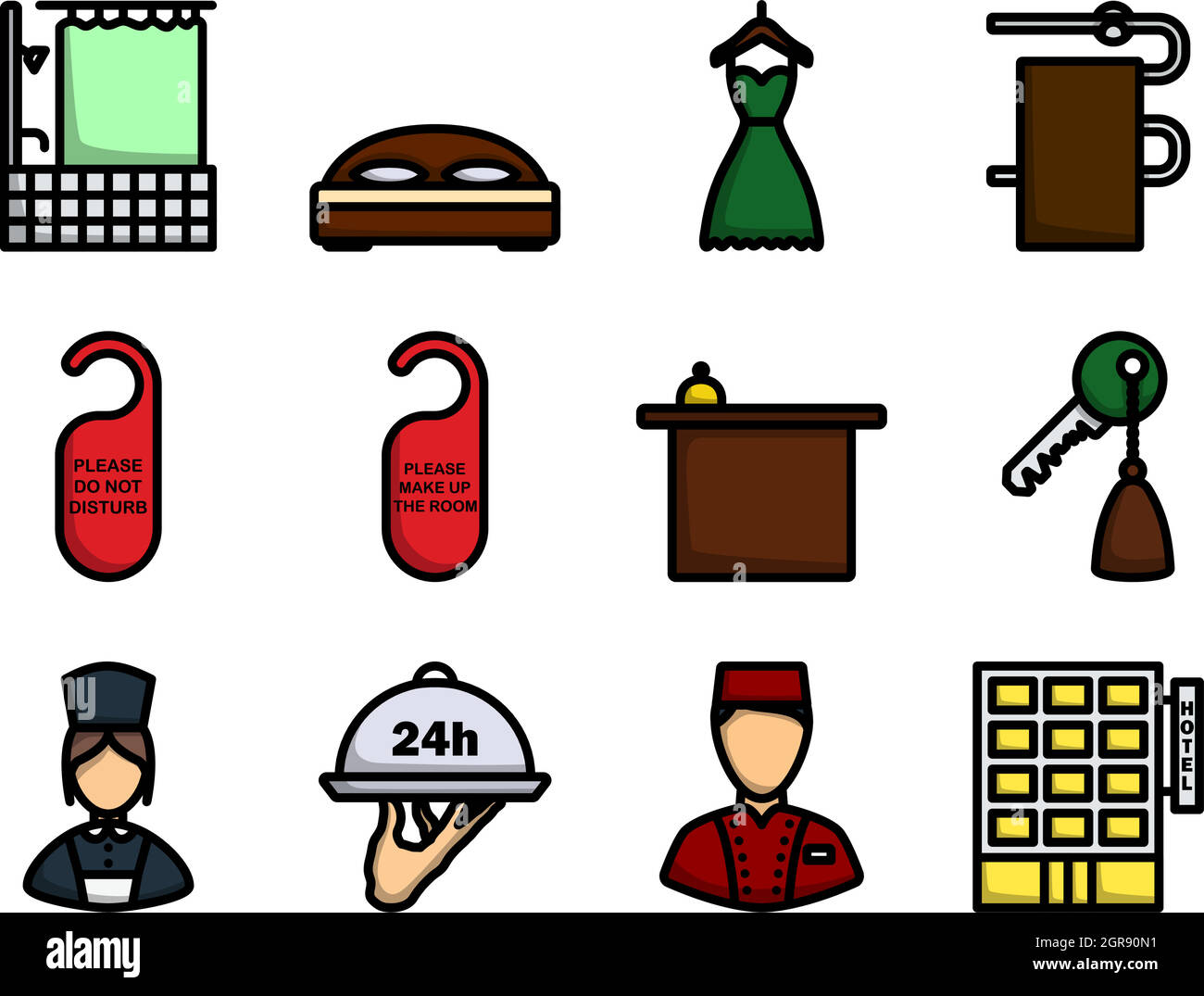 Hotel Icon Set Stock Vector Image & Art - Alamy