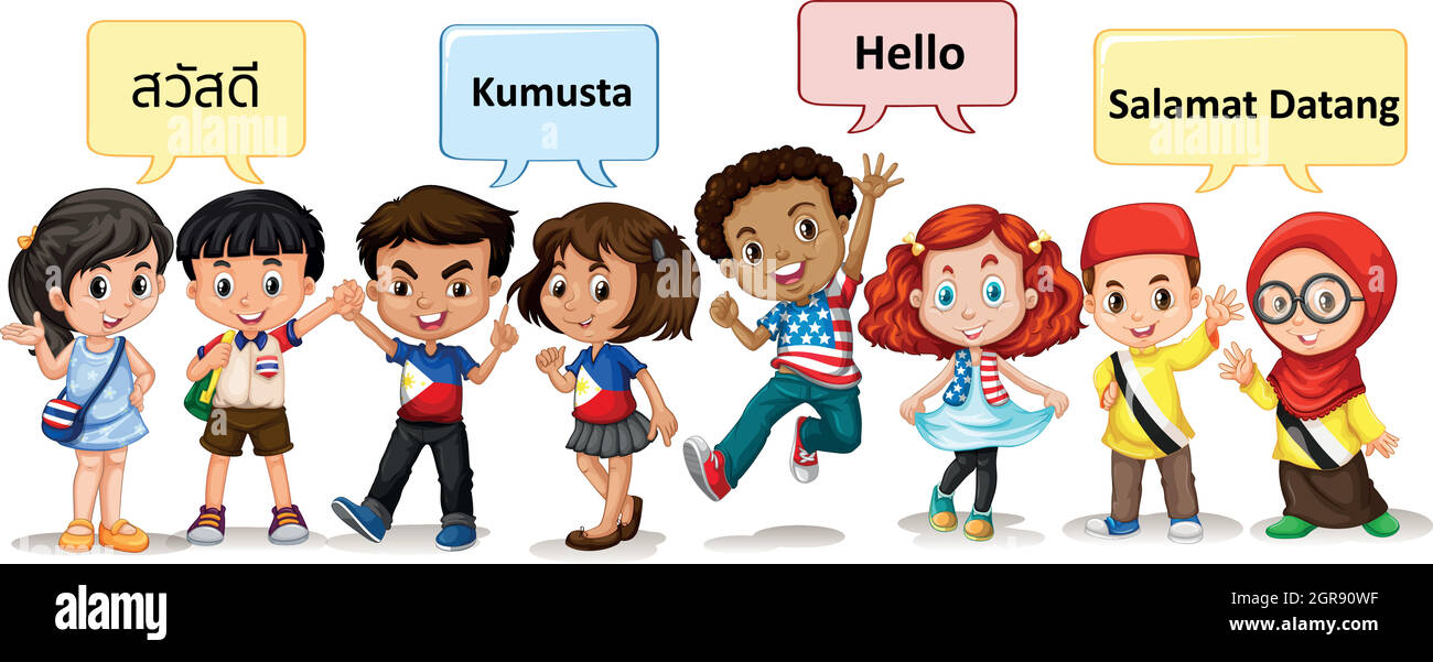 Boys and girls from different countries Stock Vector Image & Art - Alamy