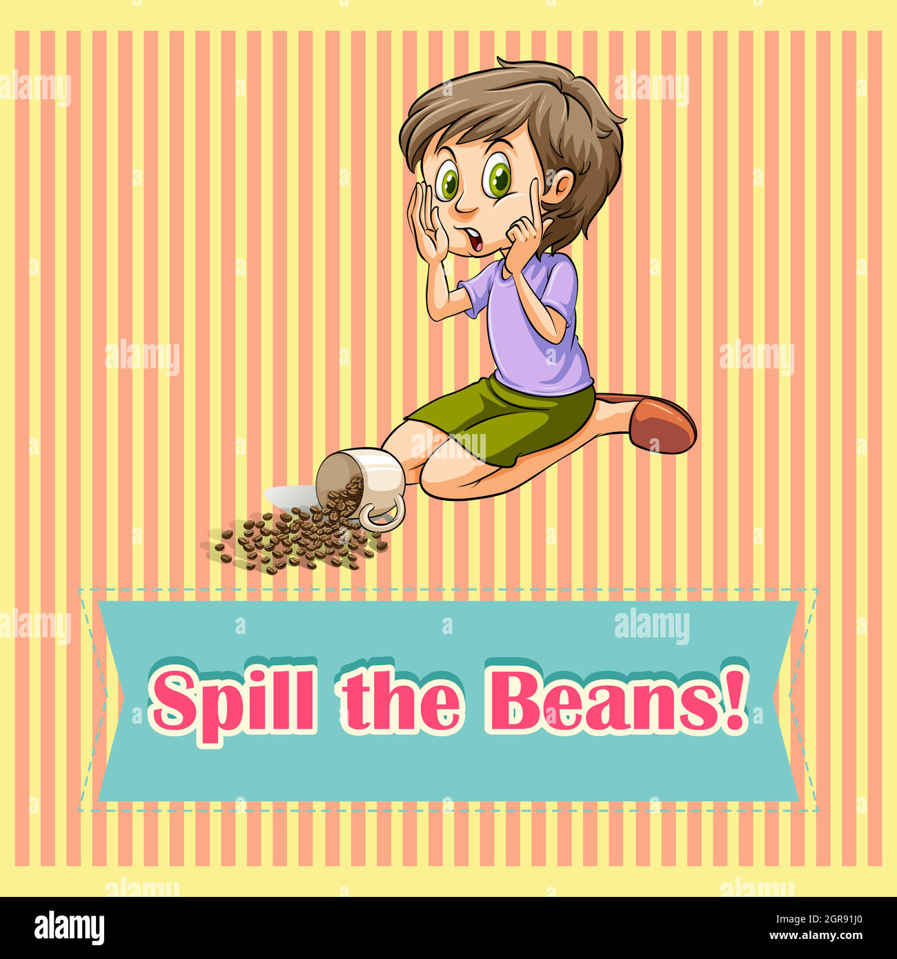 Woman spill the beans Stock Vector Image & Art - Alamy