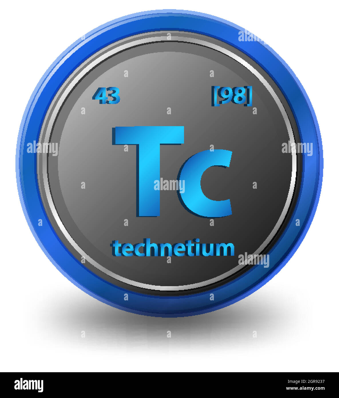 Technetium chemical element. Chemical symbol with atomic number and ...
