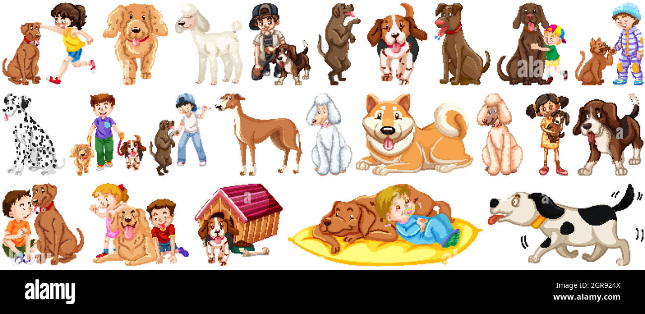 Set of dog cartoon character Stock Vector Image & Art - Alamy