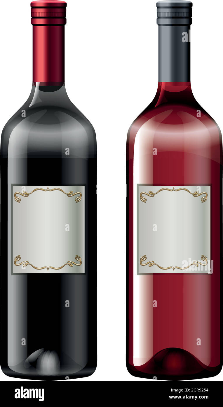 Two bottles of wine Stock Vector Image & Art - Alamy