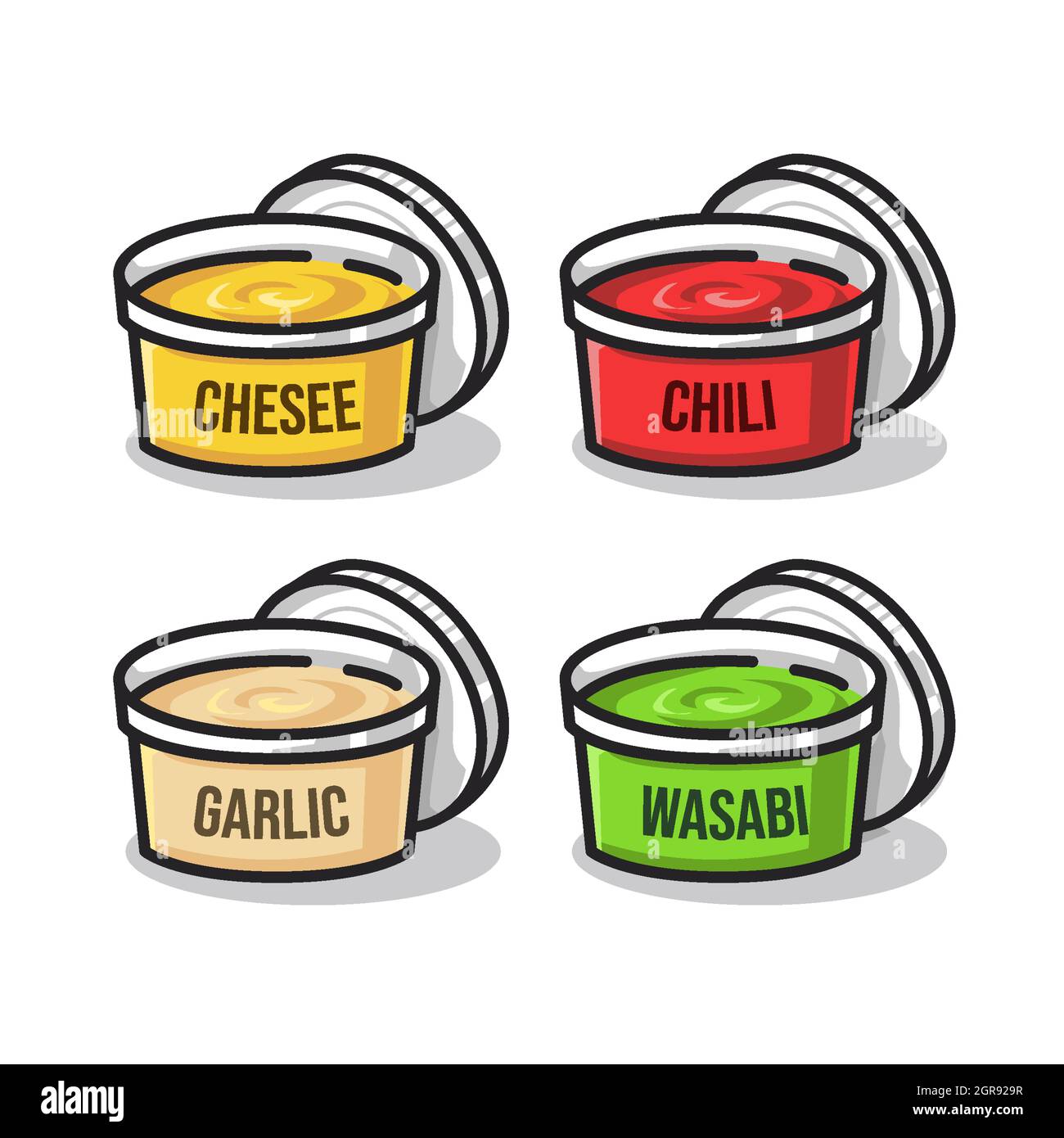 delicious Fast food meal snack in cute line art illustration Stock ...