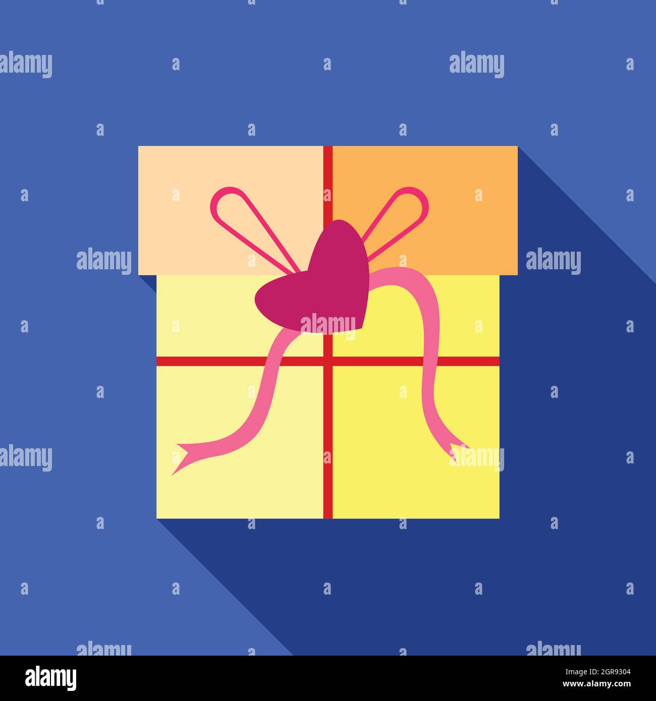 Box with bow icon, flat style Stock Vector Image & Art - Alamy