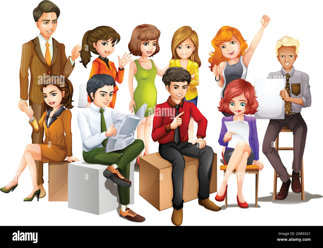 Group of people formal attire Stock Vector Images - Alamy