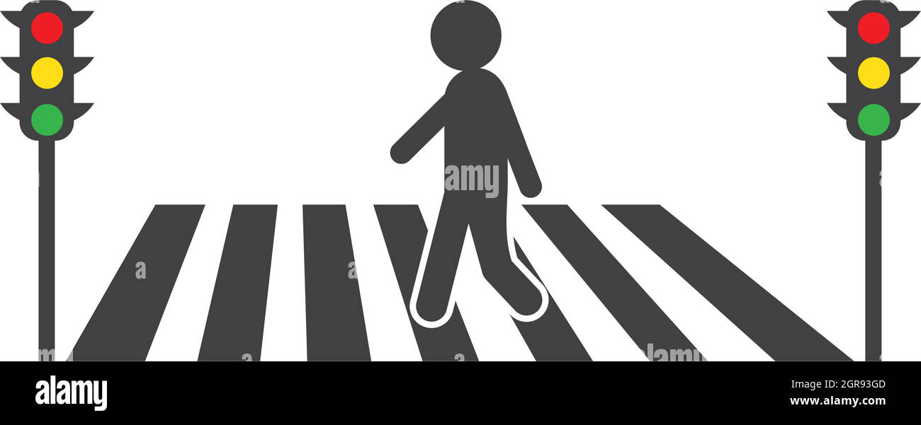 People walk on crosswalk Stock Vector Images - Alamy