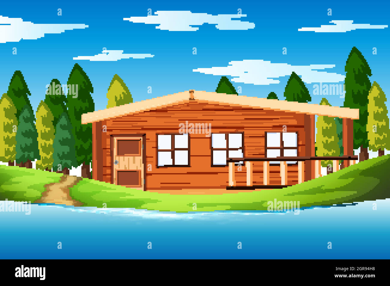 Large house in forest Stock Vector Images - Alamy
