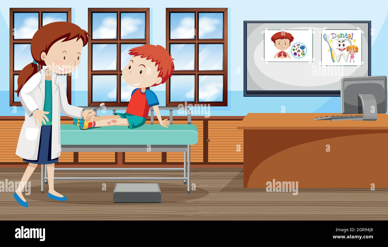 A kid seeing doctor at hospital Stock Vector Image & Art - Alamy