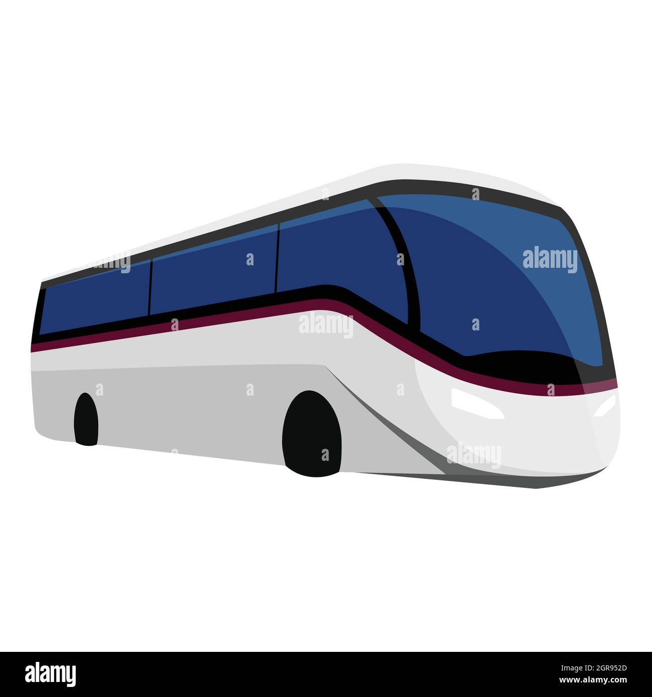 White city bus vector isolated icon, tourist bus, commercial bus Stock ...