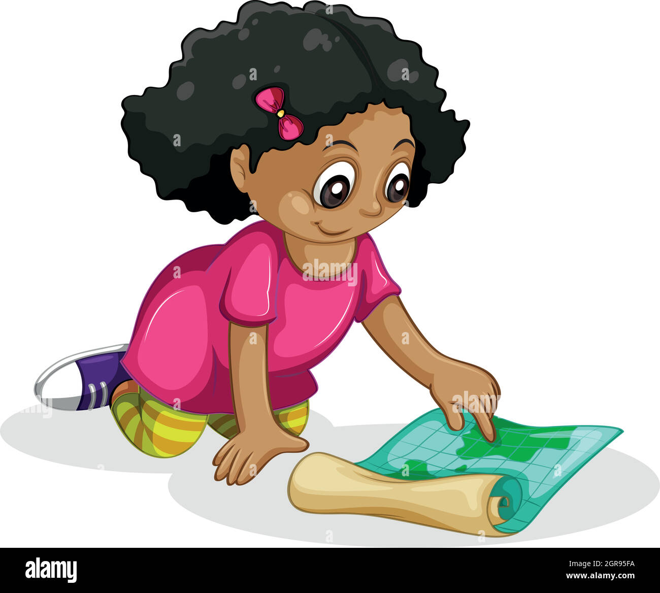 Girl looking at map Stock Vector Image & Art - Alamy