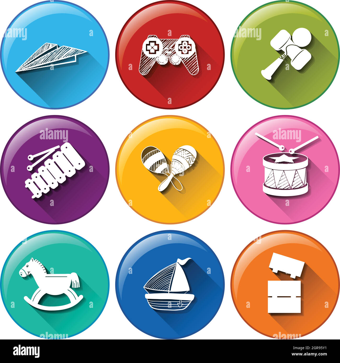 Round buttons with toys Stock Vector Image & Art - Alamy