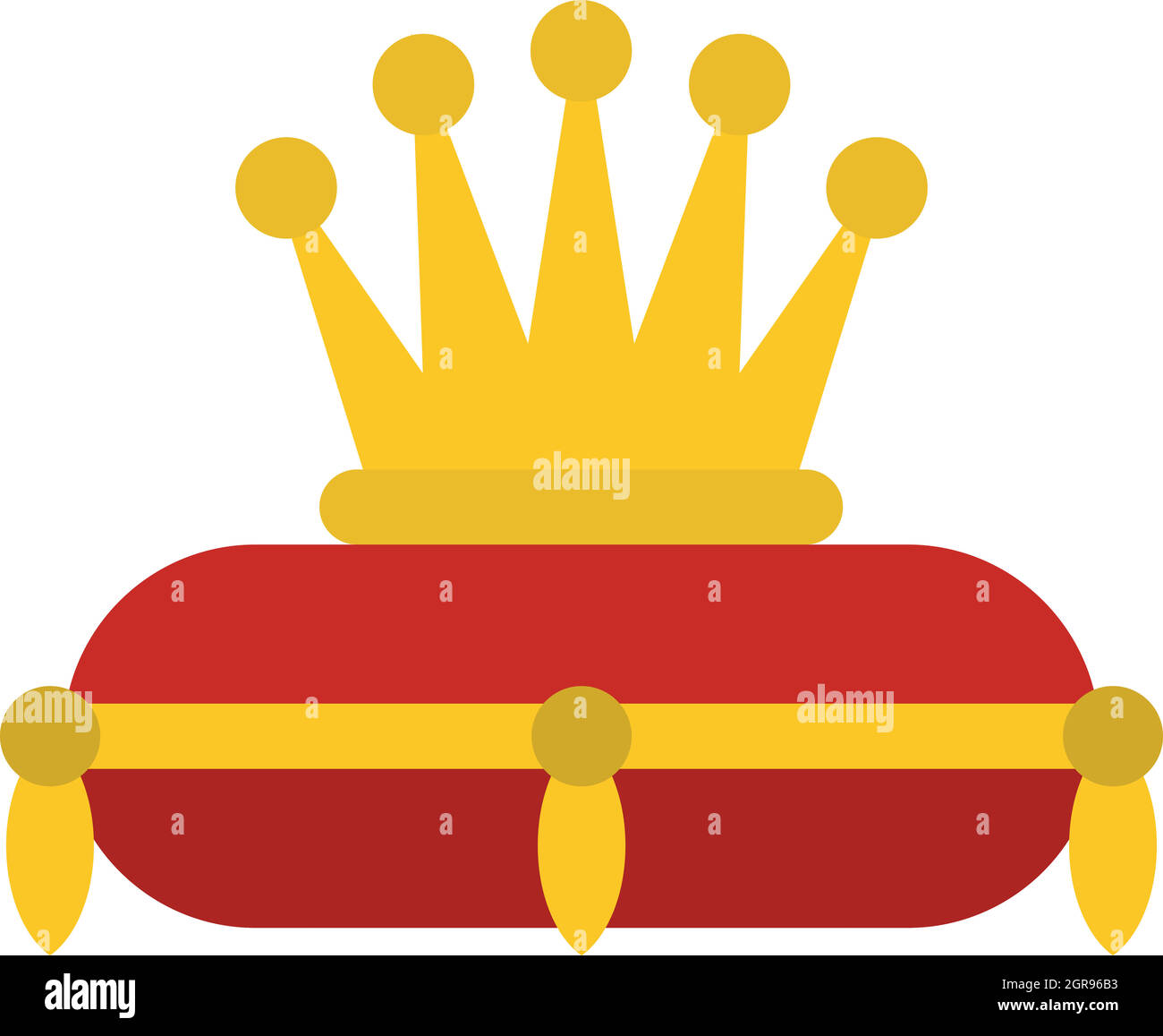 Crown red velvet pillow Stock Vector Images - Alamy