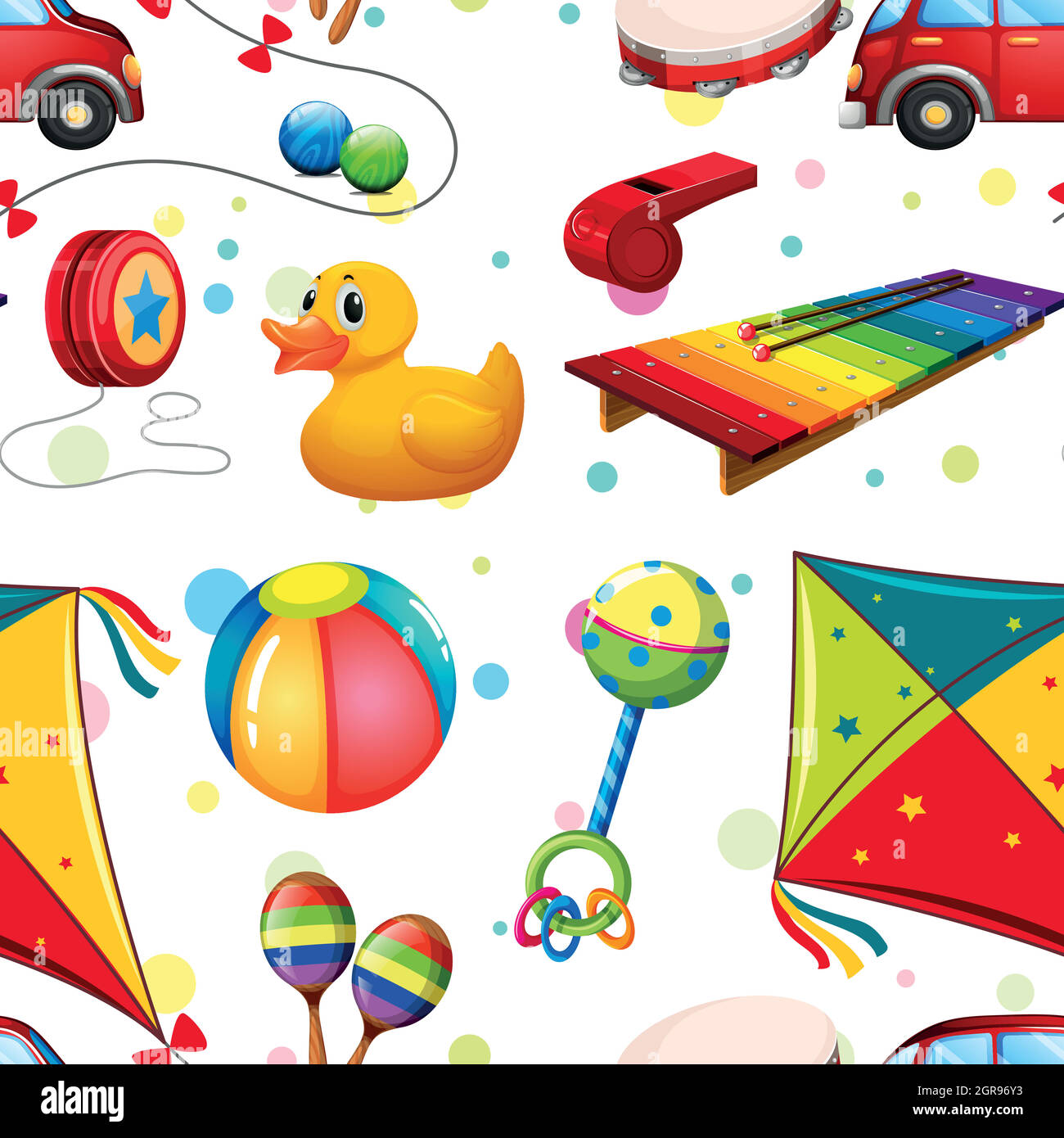 Seamless design with many toys Stock Vector Image & Art - Alamy