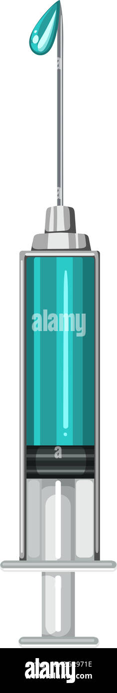 Syringe with blue medicine Stock Vector Image & Art - Alamy