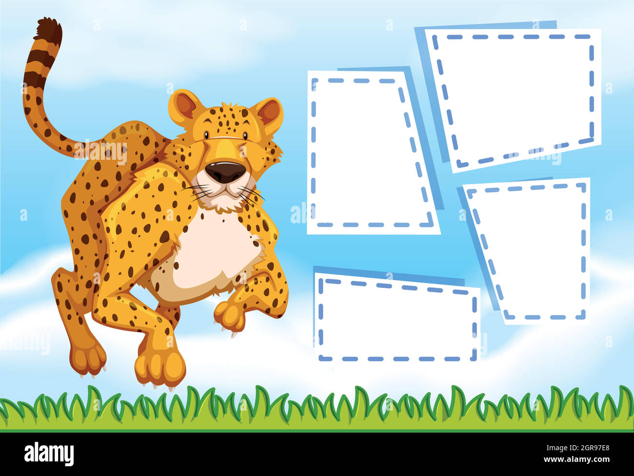 Cheetah on note template Stock Vector Image & Art - Alamy