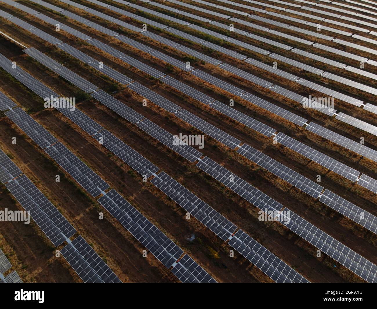 Solar Panels Shot From Above Stock Photo - Alamy