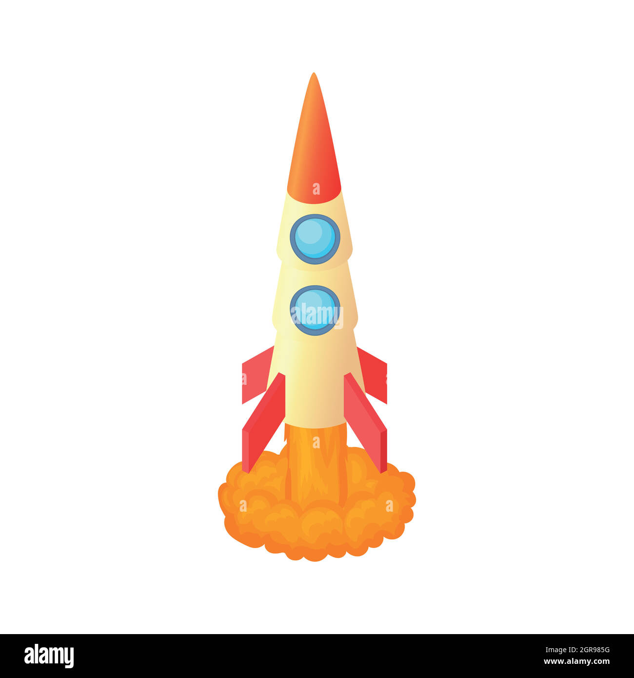 Rocket spaceship cartoon icon Cut Out Stock Images & Pictures - Alamy