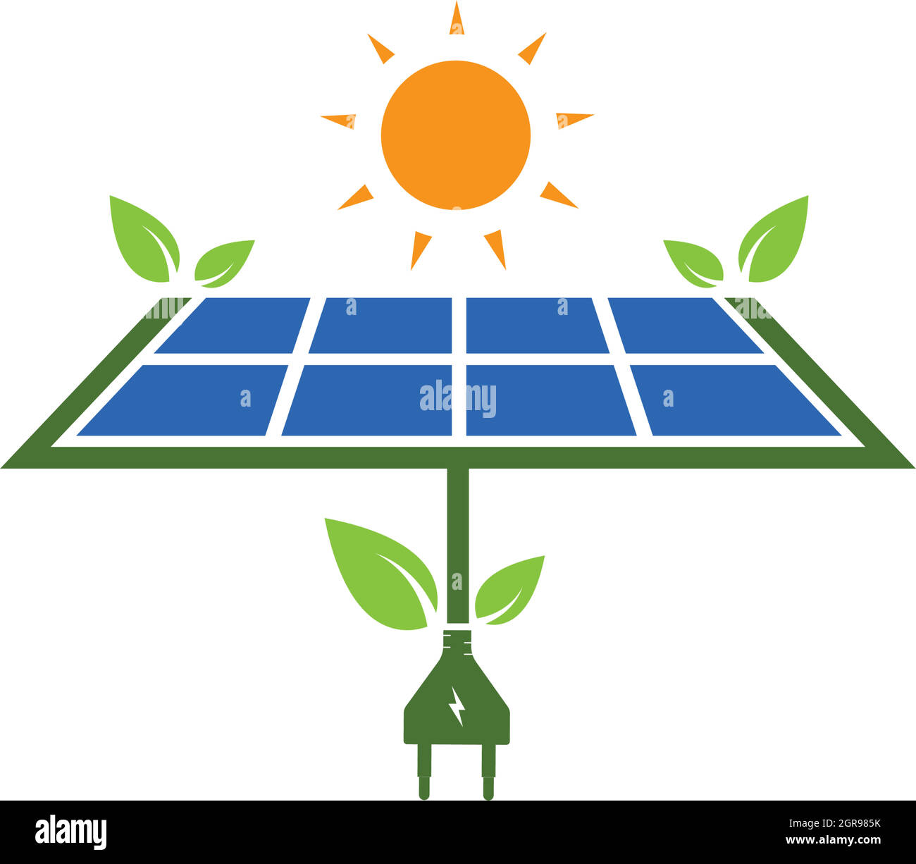 solar panel logo vector icon of natural energy Stock Vector Image & Art ...