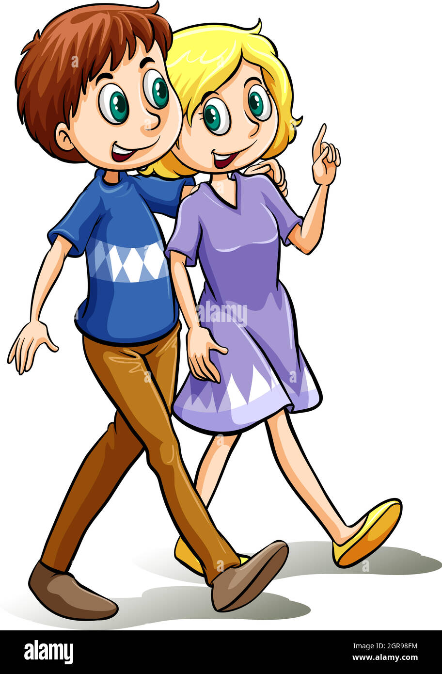 Two people walking Stock Vector Image & Art - Alamy