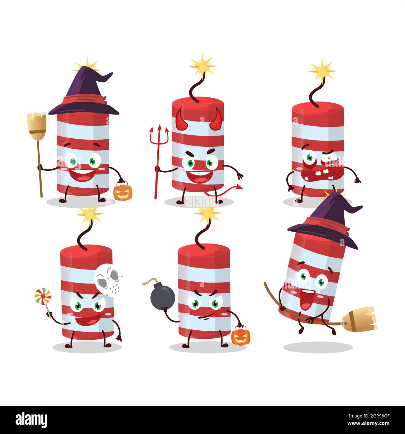 Halloween expression emoticons with cartoon character of red ...