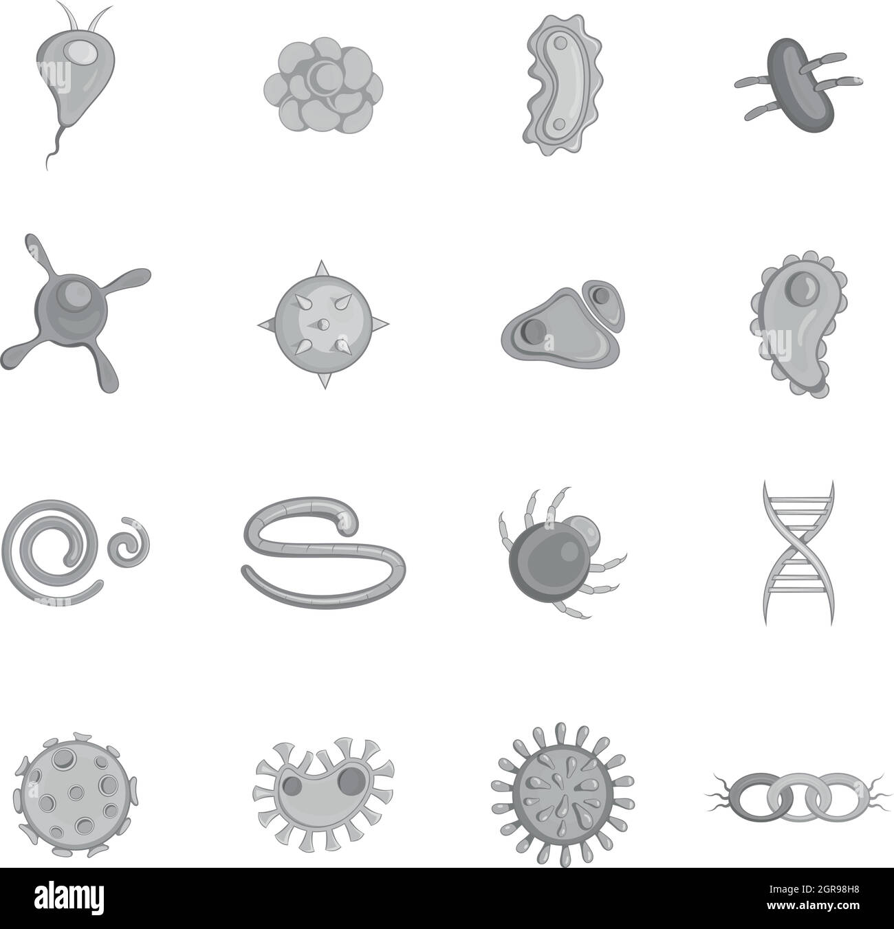Virus icons set black Cut Out Stock Images & Pictures - Alamy